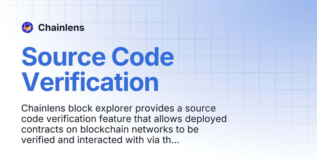 Source Code Verification | Chainlens